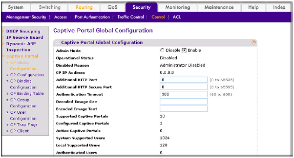How do I enable the captive portal using the web interface on my managed switch? - NETGEAR Support
